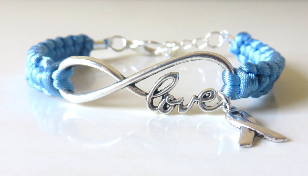 Prostate Cancer LOVE Awareness Charm Infinity Bracelet With Optional ...