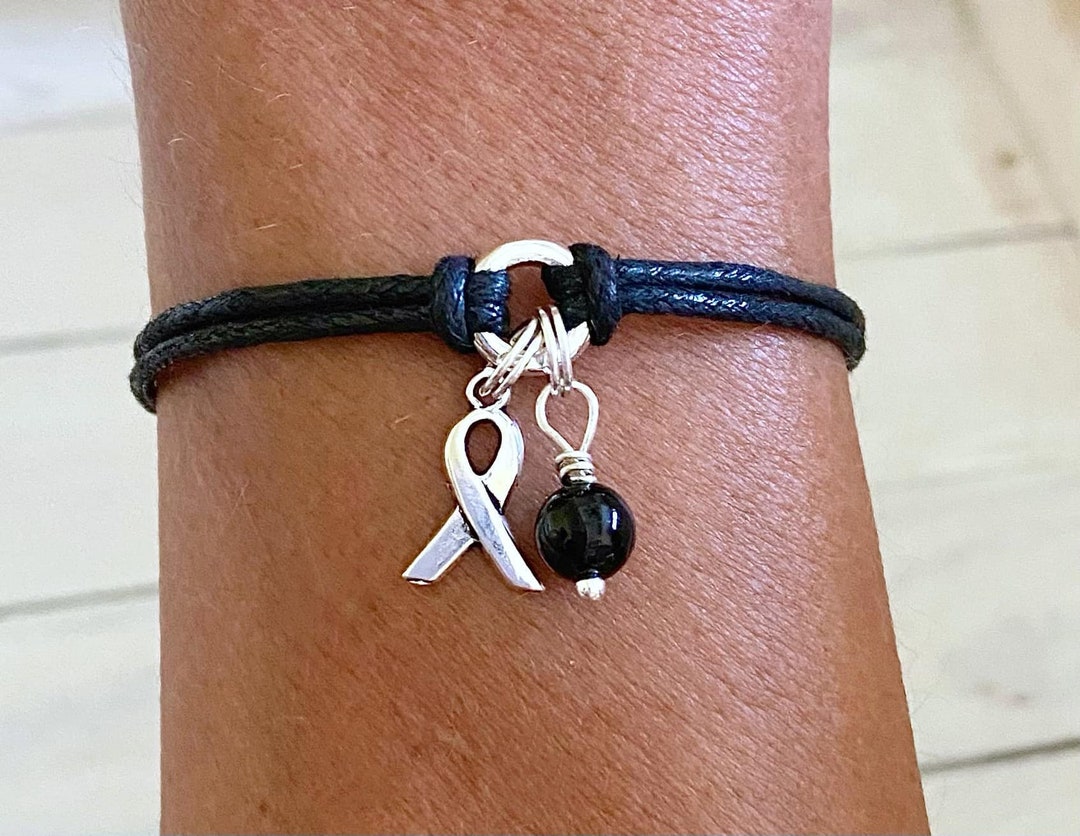 Black Melanoma Skin Cancer Awareness Bracelet You Select Bracelet ...
