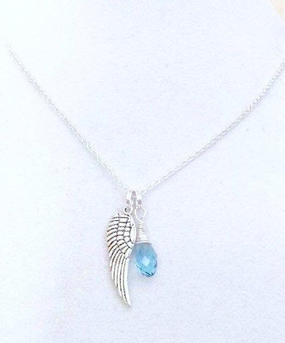 Prostate Cancer Light Blue Crystal Awareness Angel Wing Pendant ...