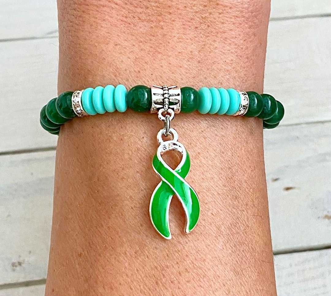 Green Awareness Sky Collection Stretch Bracelet Kidney Lyme Disease ...