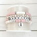 Breast Cancer Pink Stacked Stretch Awareness Ribbon Bracelet Survivor ...