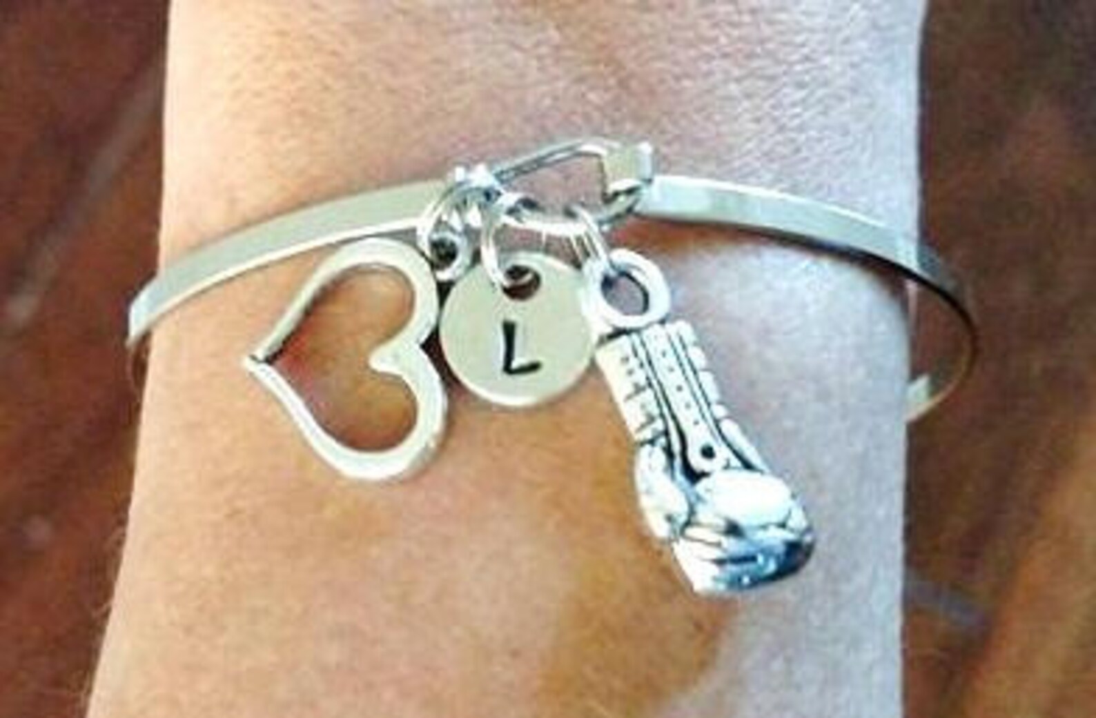 Boxing Glove Kickboxer Martial Arts Hand Stamped Initial Stainless ...