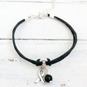 Black Melanoma Skin Cancer Awareness Bracelet You Select Bracelet ...