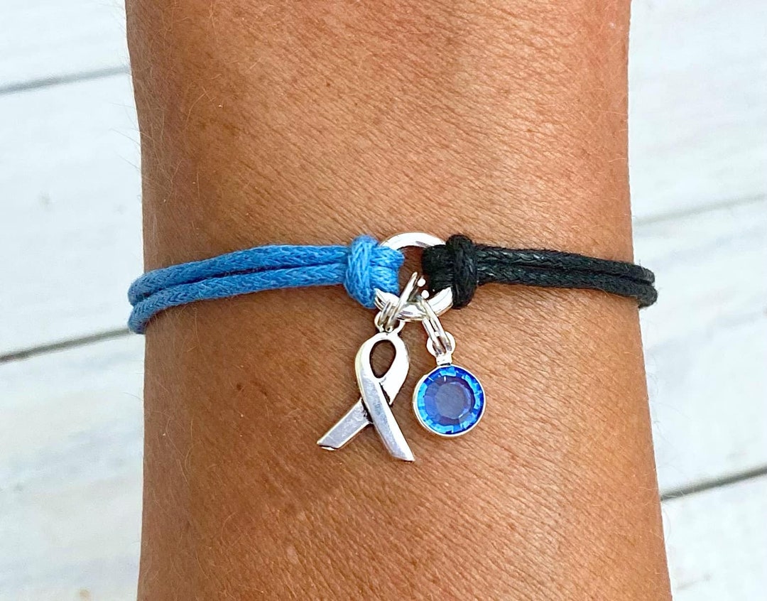 Ocular Melanoma Royal Blue Black Awareness Bracelet You Select Bead ...