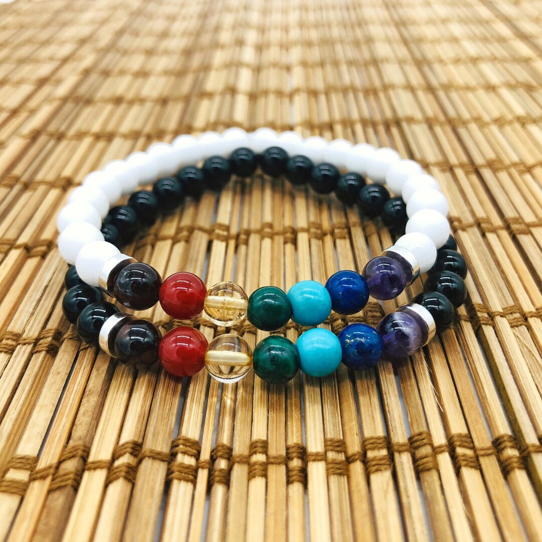 Chakra Couples Bracelet Set. Chakra Bracelet Set. Yoga Bracelets. 7 ...