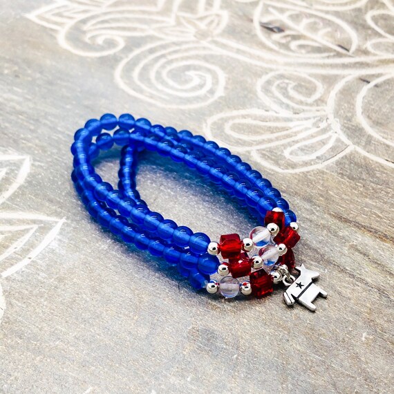 Democrat Stretch Wrap Bracelet Democrat Bracelet Beaded | Etsy