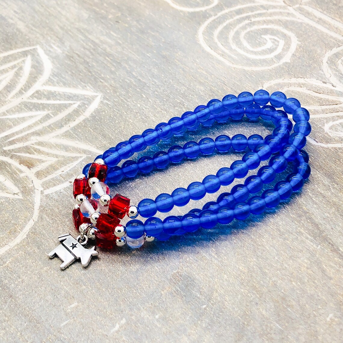 Democrat Stretch Wrap Bracelet Democrat Bracelet Beaded | Etsy