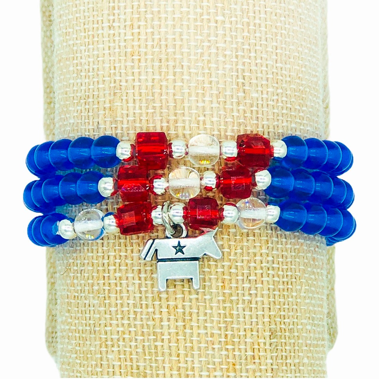 Democrat Stretch Wrap Bracelet Democrat Bracelet Beaded | Etsy