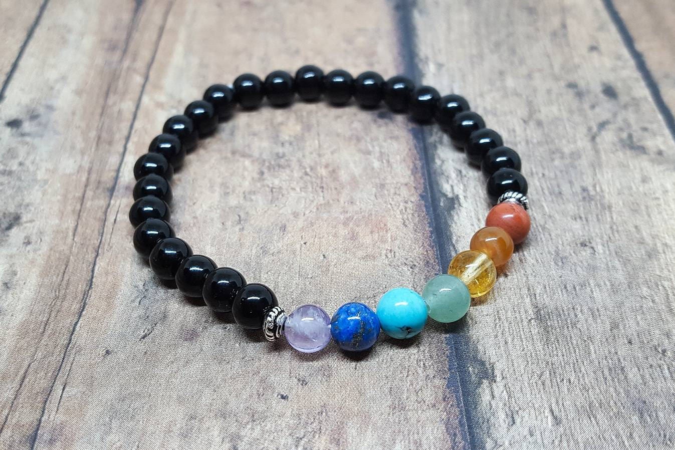 Healing 7 Chakra Beaded Bracelet. Red Jasper Carnelian | Etsy