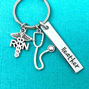 Personalized Keychain, Stethoscope Keychain, Gift for Nurse, Hospital ...