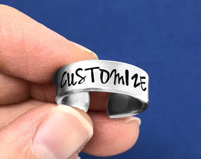 Rings for Women Custom Ring Personalized Ring Custom Word - Etsy