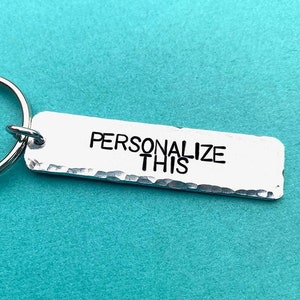 Personalized Keychain, Custom Gifts for Men, Custom Keychain, Hammered ...