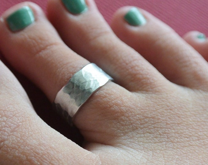 Toe Ring Anchor Hammered Texture Cuff Band Adjustable Aluminum - Etsy