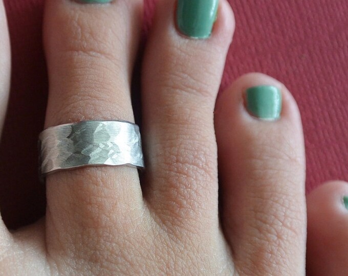Toe Ring Anchor Hammered Texture Cuff Band Adjustable Aluminum - Etsy