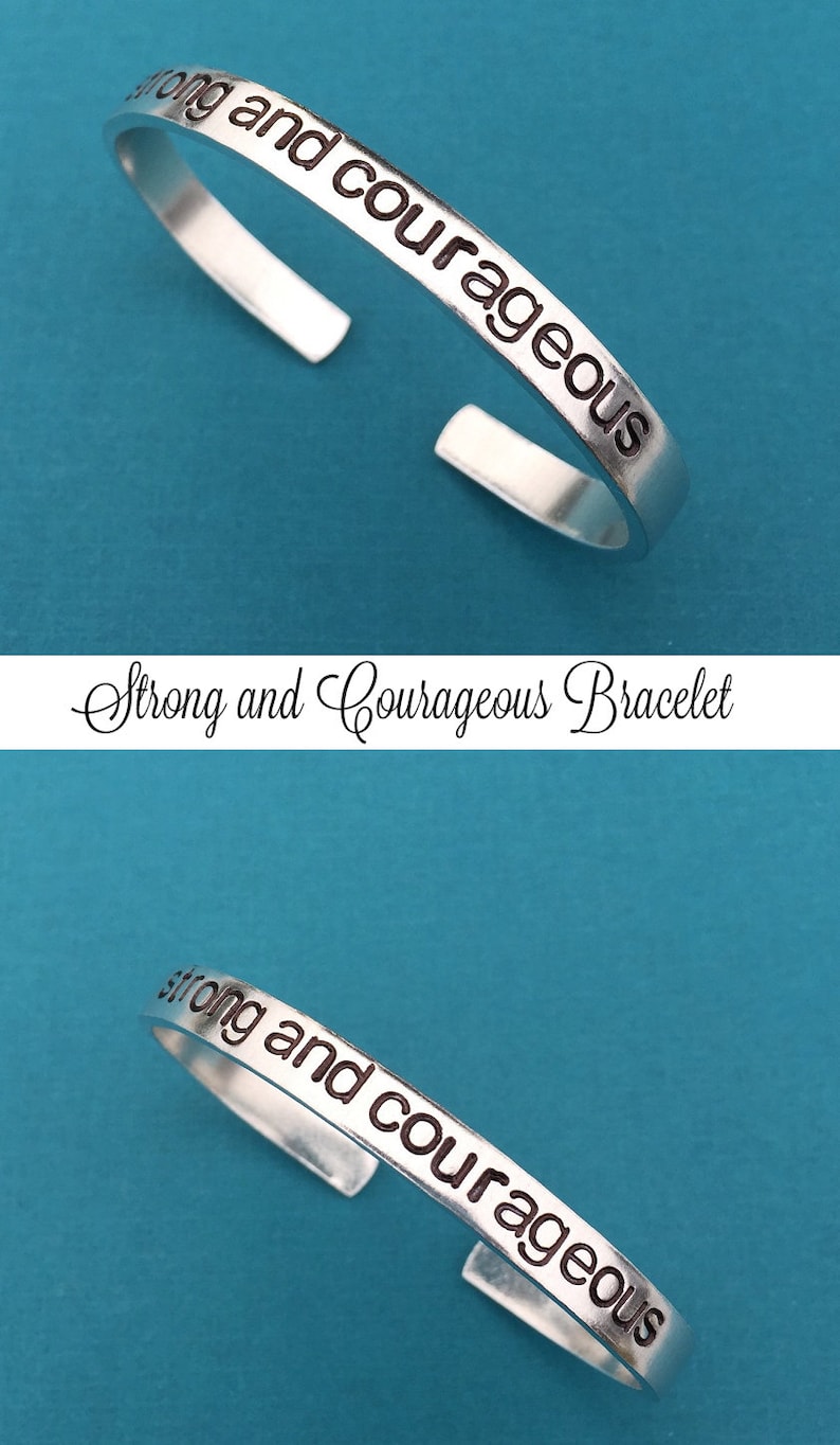 Strong and Courageous Bracelet Hand Stamped Jewelry Hand - Etsy