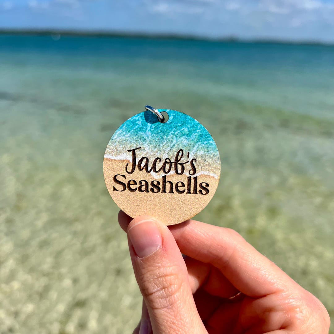 Personalized Seashells Tag, Custom Name Date Beach Vacation - Etsy