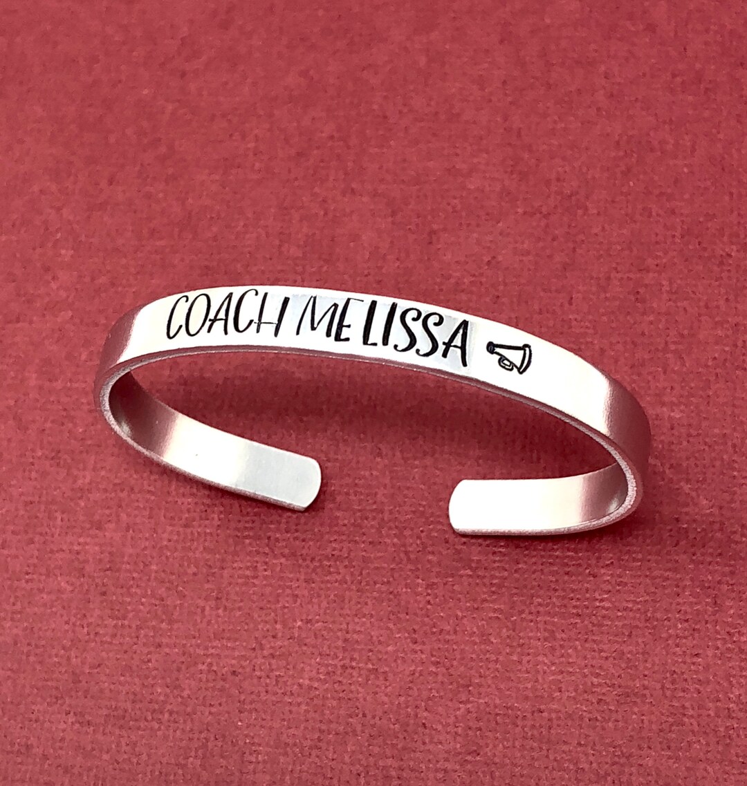Cheer Bracelet, Personalized Gift, Cheerleader Jewelry, Hand Stamped ...