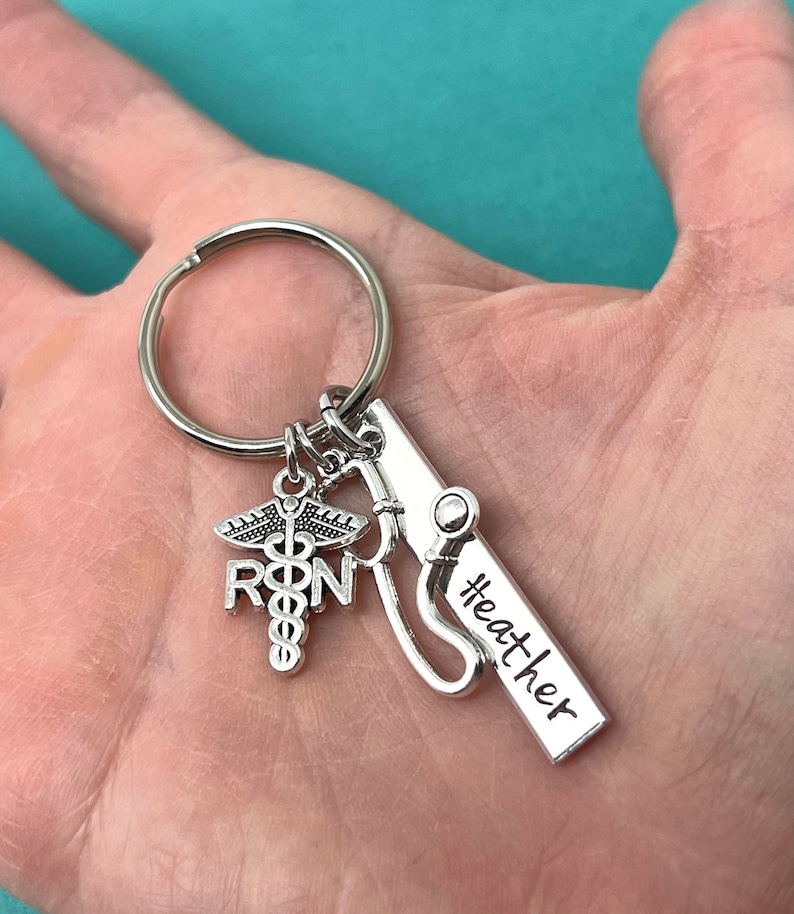 Personalized Keychain, Stethoscope Keychain, Gift for Nurse, Hospital ...