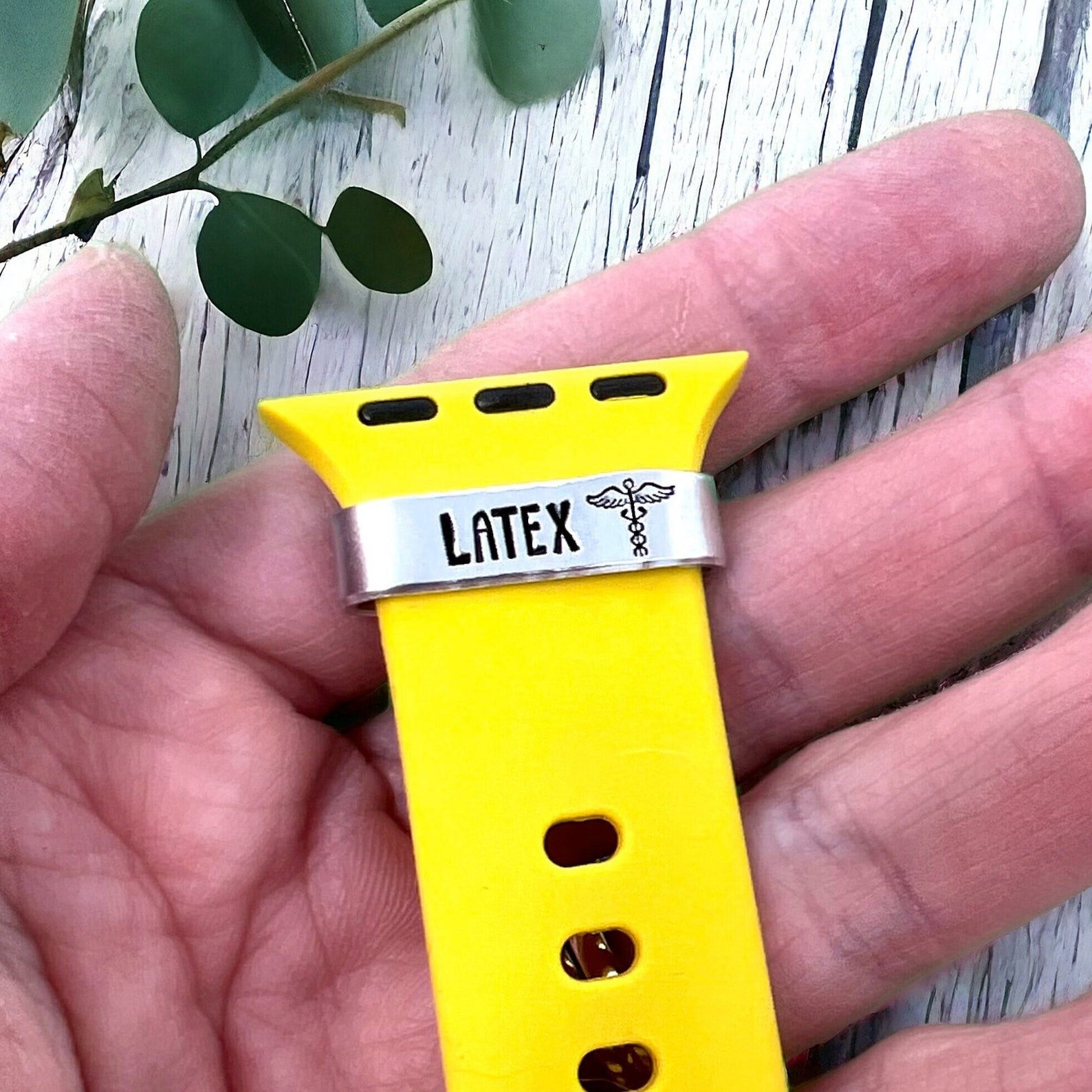 Latex Allergy Charm for Smart Watch Band, Medical Alert Watch Charm ...