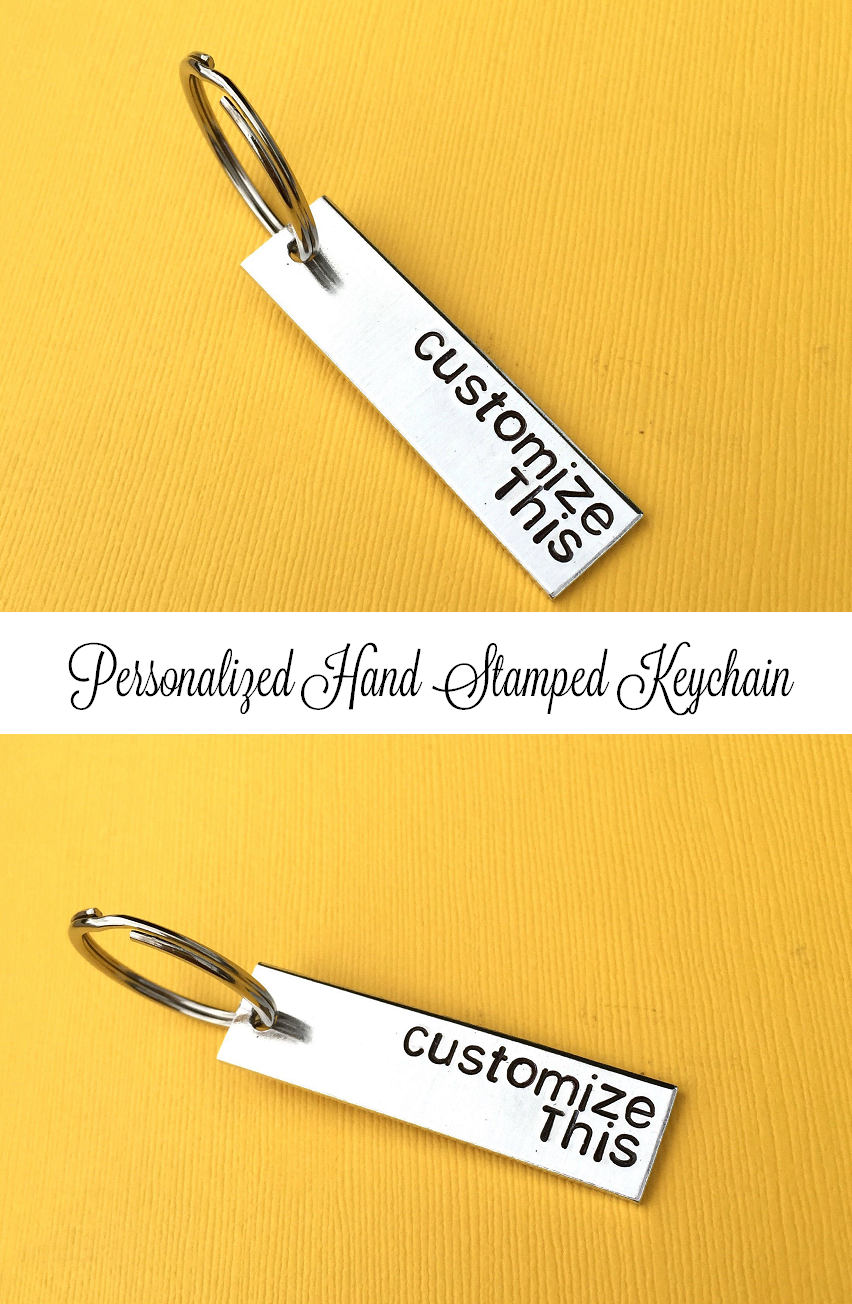 Customized Hand Stamped Key Chain You Choose Letters | Etsy