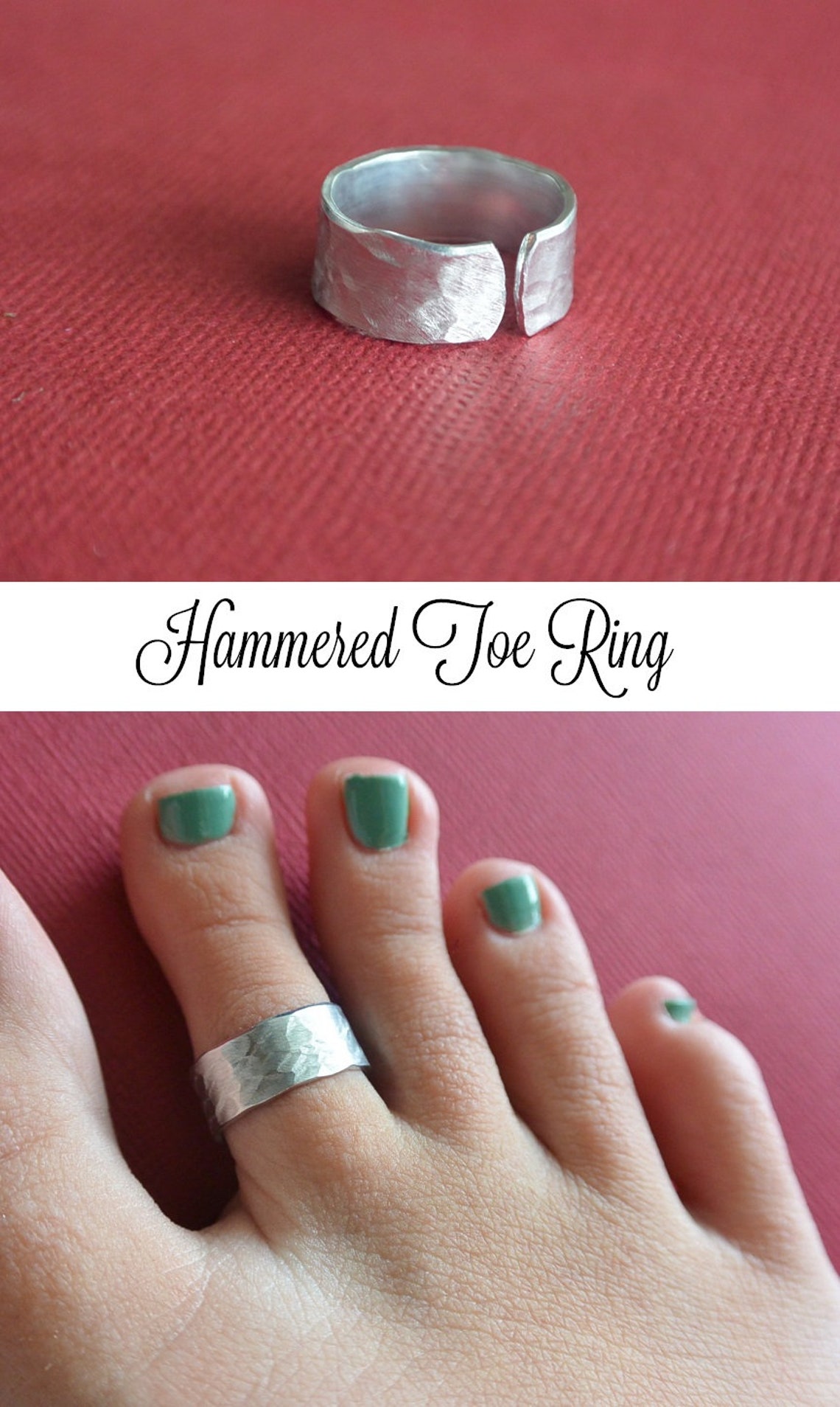 Toe Ring HAMMERED Toe Ring Cuff Band Adjustable Gift for Her - Etsy