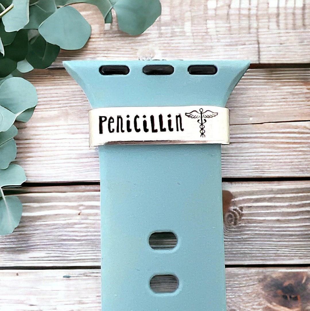 Penicillin Watch Band for Smart Watch, Medical Alert Watch Charm Cuff ...