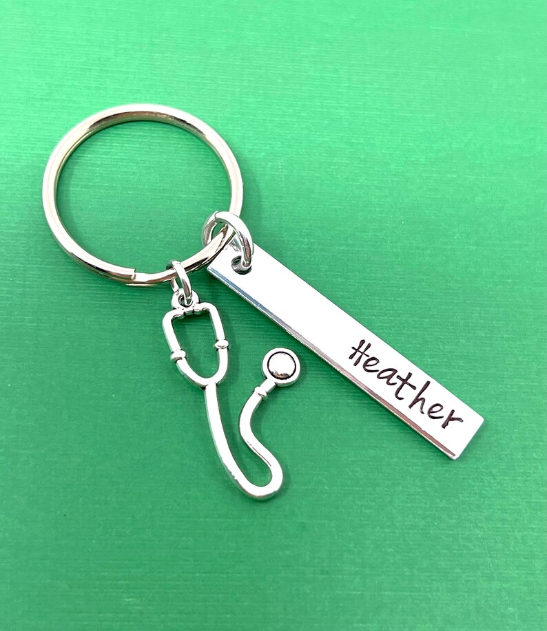 Personalized Keychain Stethoscope Keychain Gift for Nurse - Etsy