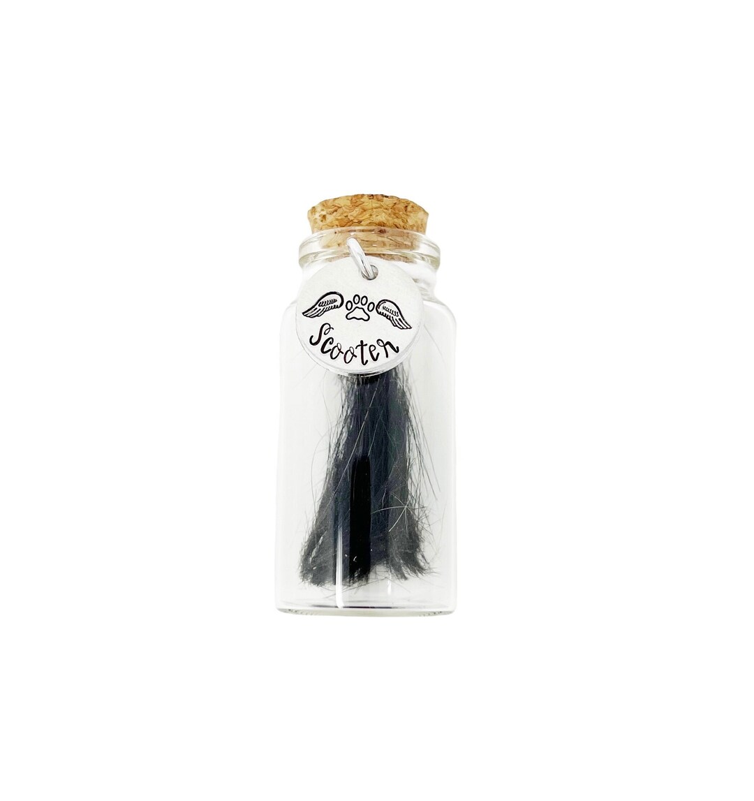 Personalized Cat or Dog Memorial Gift - Pet Fur Keepsake Jar - Glass ...