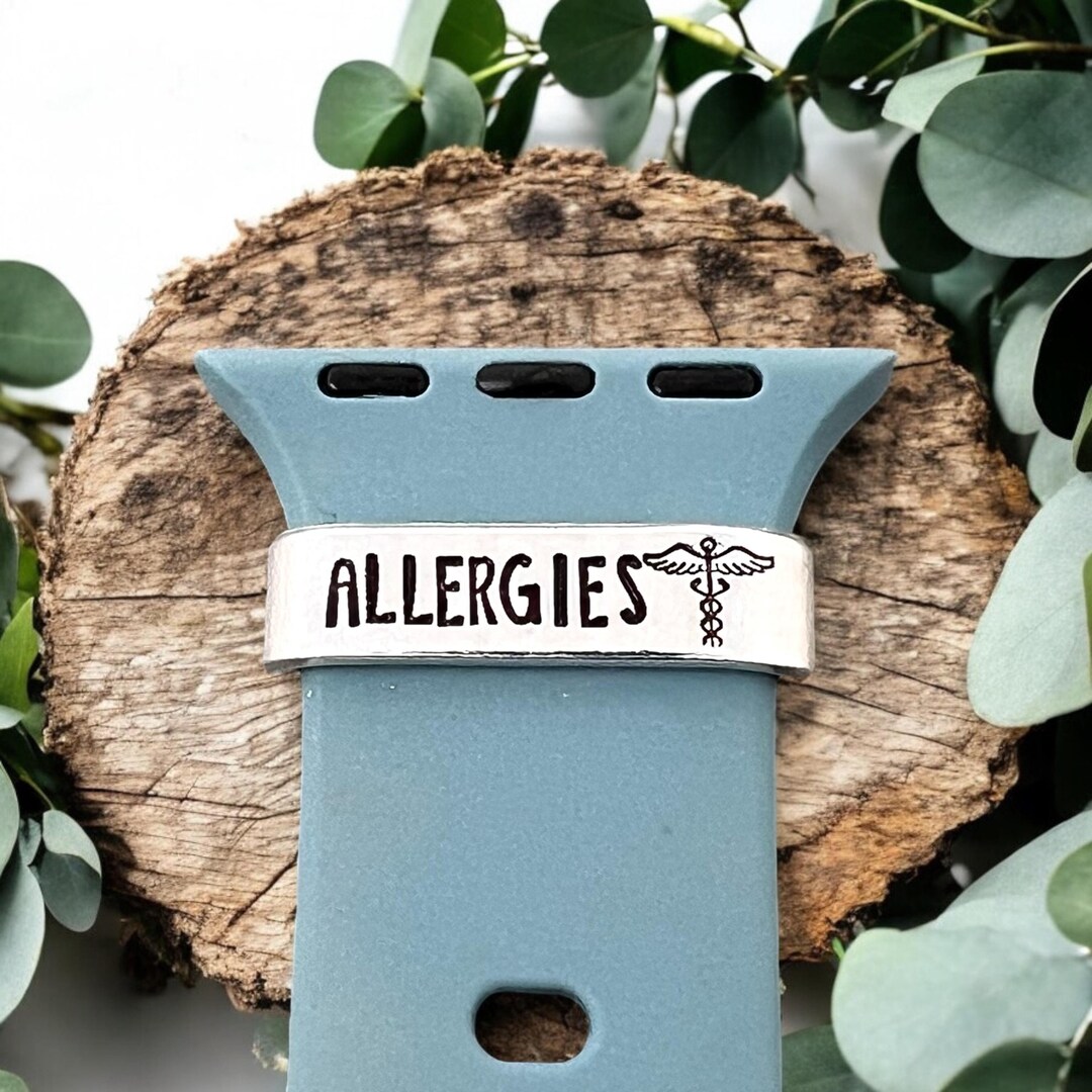 Allergies Watch Charm - Medical ID Tag ICE - Hand Stamped Charms for ...