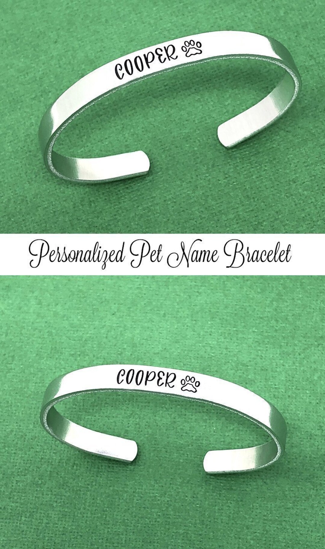 Custom Pet Name, Hand Stamped Bracelet, Fur Mom Gift, Gift for Her, Pet ...