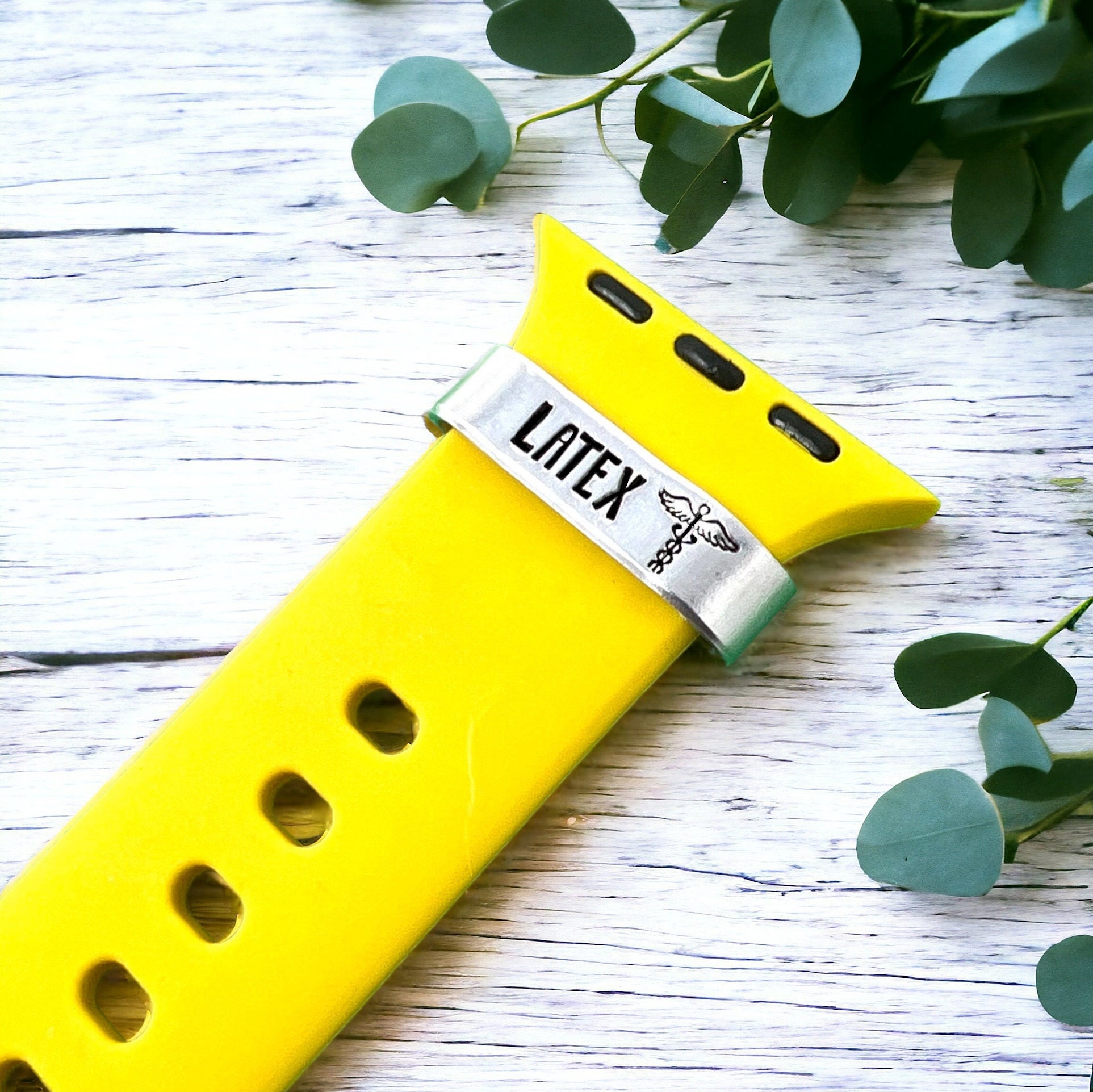 Latex Allergy Charm for Smart Watch Band, Medical Alert Watch Charm ...