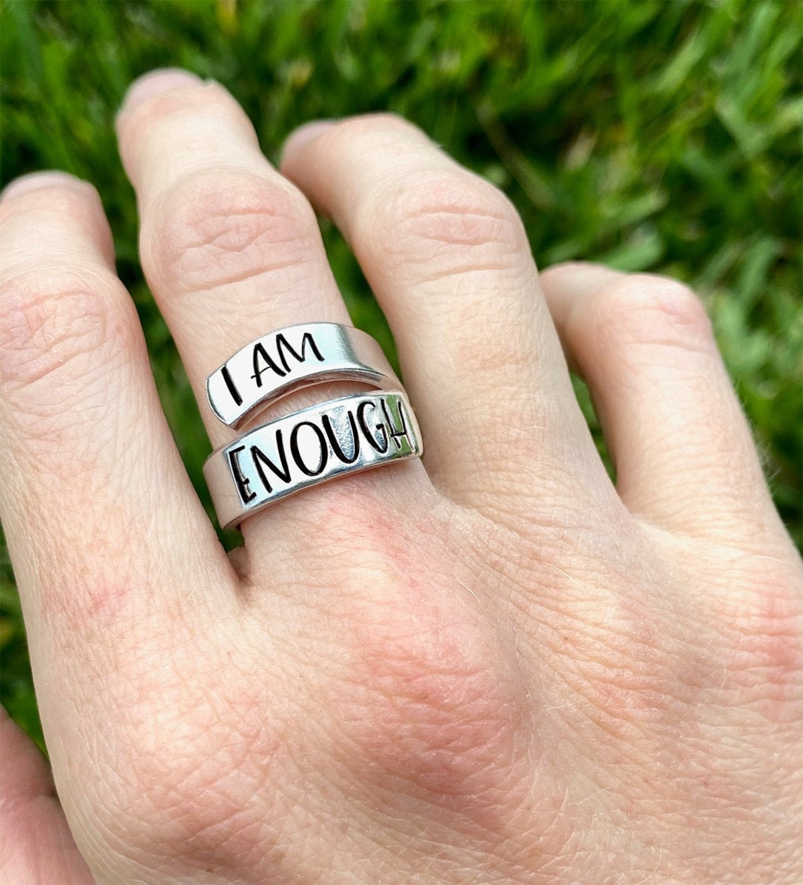 I Am Enough Ring Inspirational Jewelry Hand Stamped Ring - Etsy