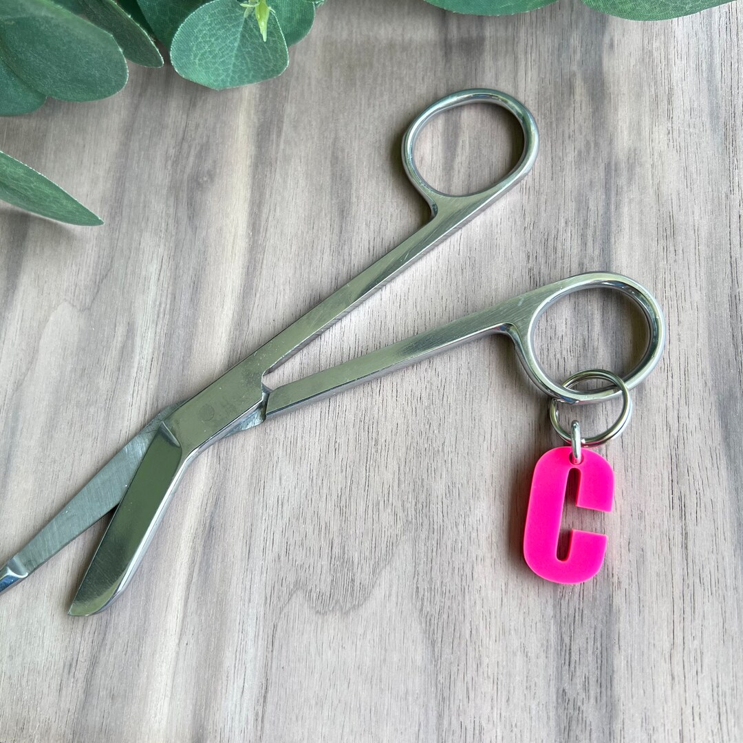 Bandage Scissors ID Tag, Personalized Initial Charm for Medical ...
