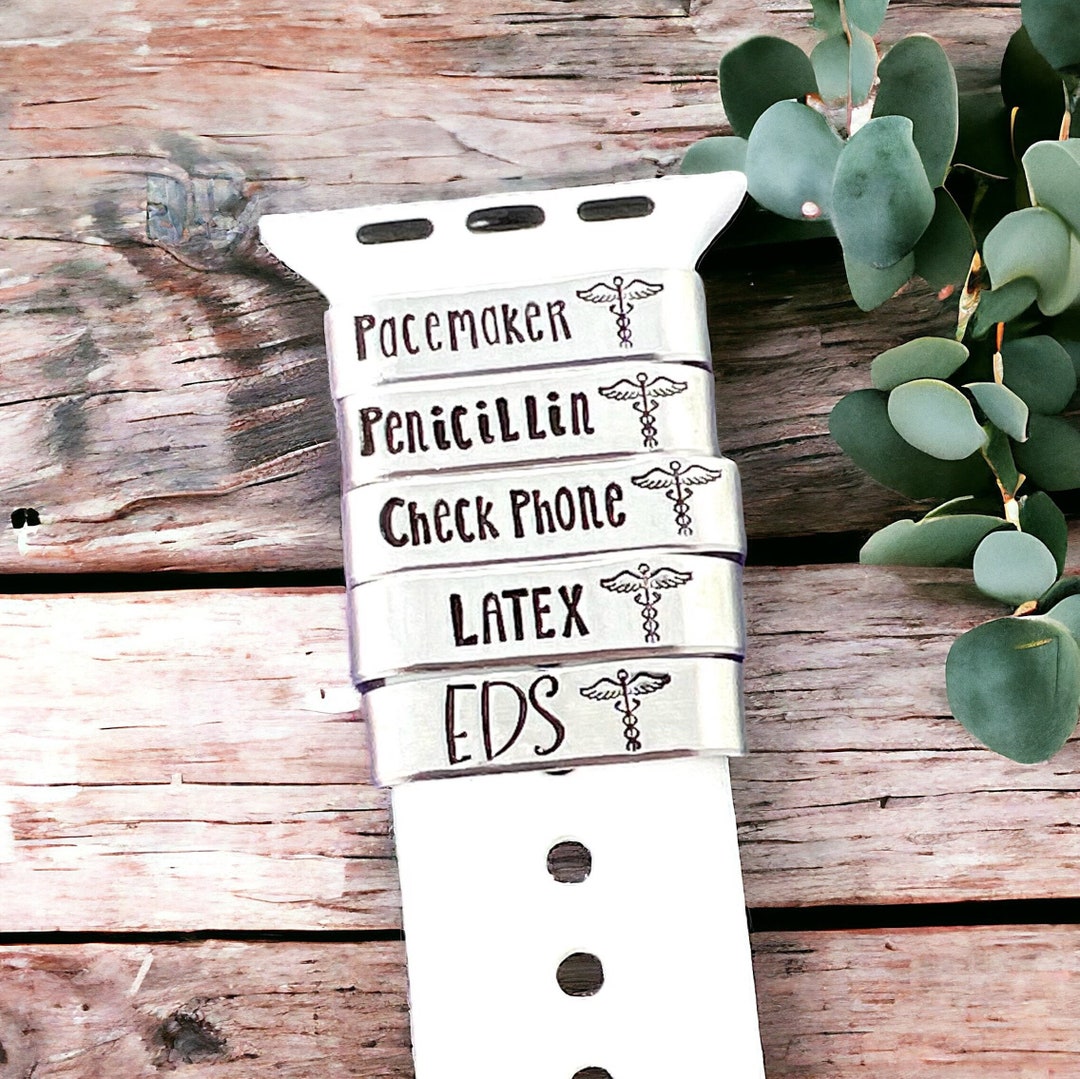 Personalized Medical Alert Watch Charm, Medical ID Tag, Smart Watch ...