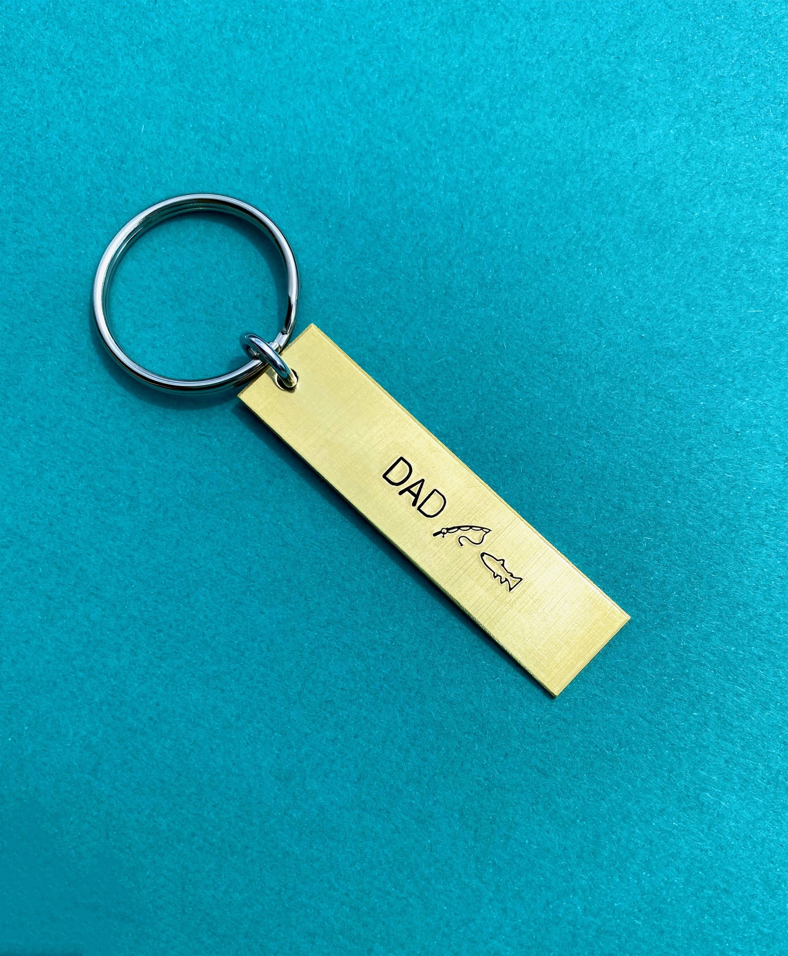 Dad Keychain Father's Day Gift Brass Keychain | Etsy