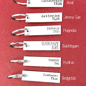 Custom Hand Stamped Keychain Personalized Aluminum Gift - Group ...