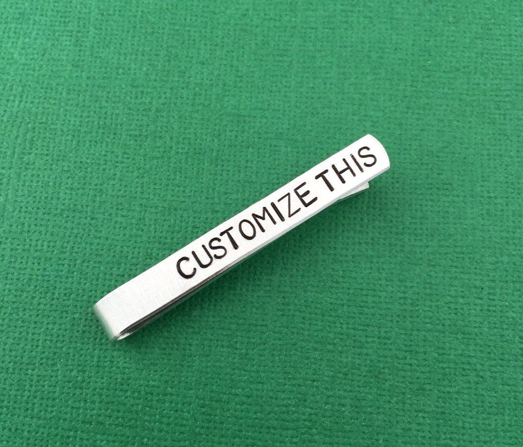 Personalized Tie Clip, Hand Stamped Gift, Men's Gift, Skinny Tie Clip ...