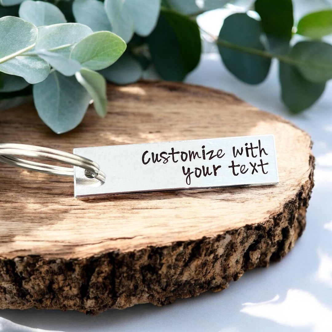 Custom Hand Stamped Keychain, Personalized Keychain, Custom Keychain ...