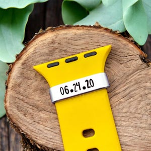 Personalized Date Watch Band Charm, Smart Watch Charm, Wedding Date ...