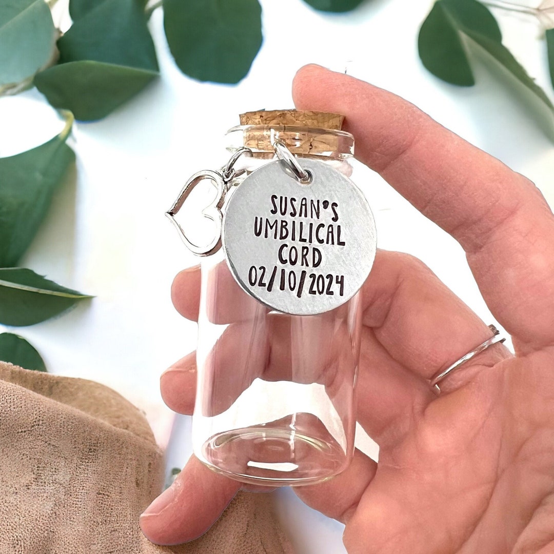Umbilical Cord Keepsake Jar With Date, Glass With Cork for Storage ...