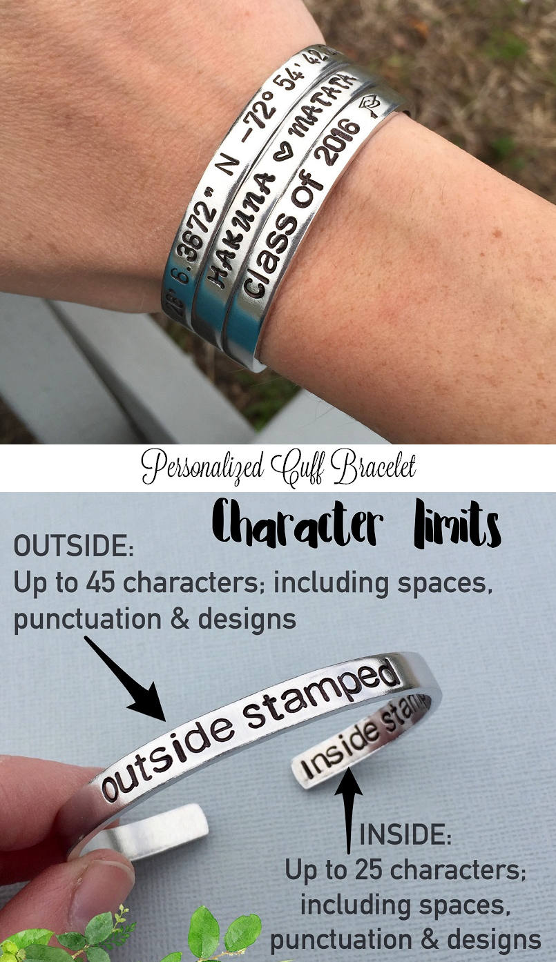 Customized Hand Stamped Bracelet Personalized Gift You | Etsy