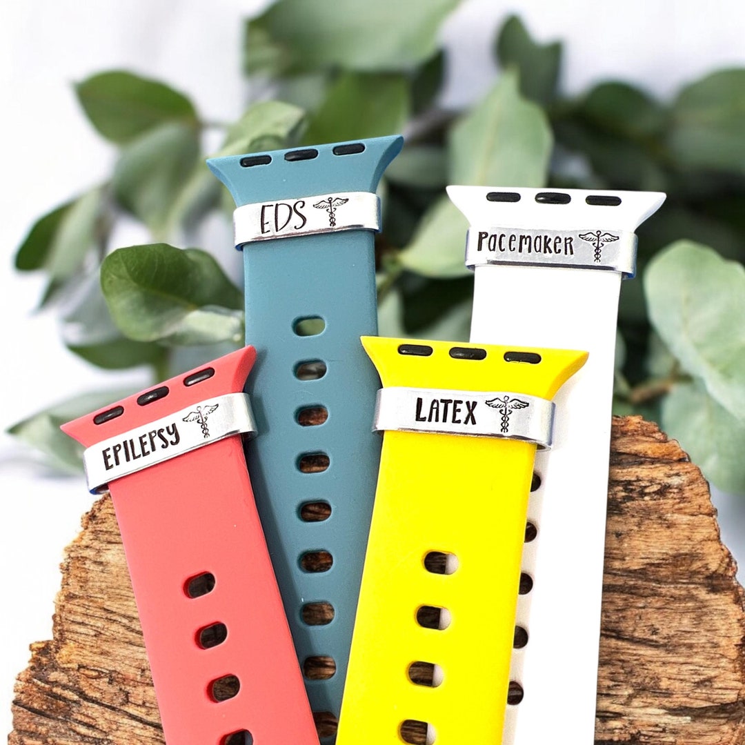 Medical Alert Watch Charm - Hand Stamped Gift - Personalized Watch Band ...