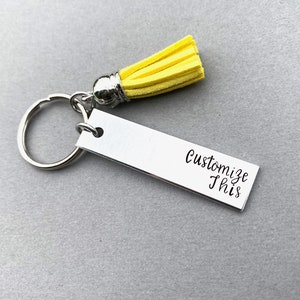 Custom Keychain, Personalized Keychain Gift, Personalized Gift, Tassel ...