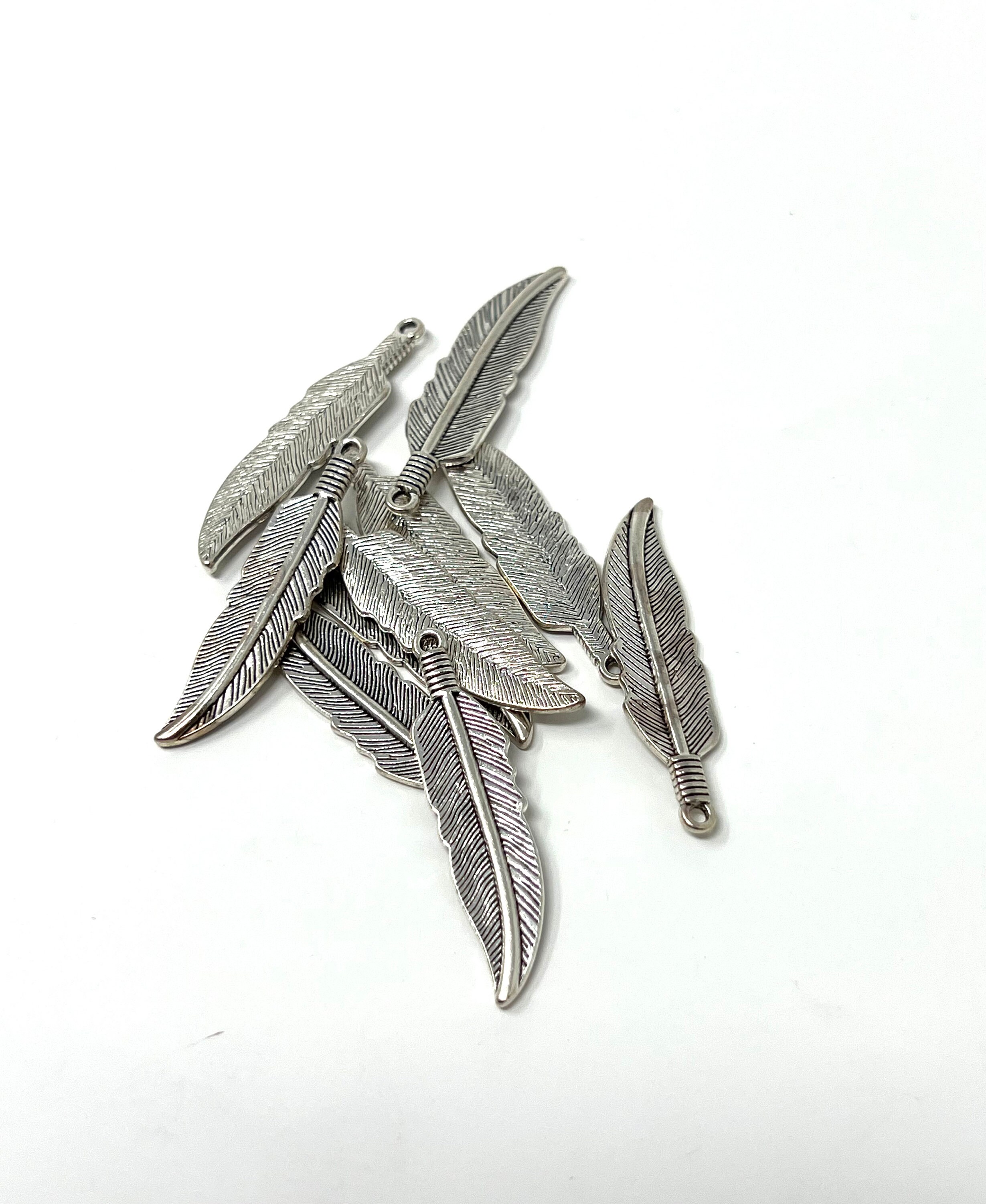 10 Pack Feather Charm for Jewelry Making Feather Pendant - Etsy