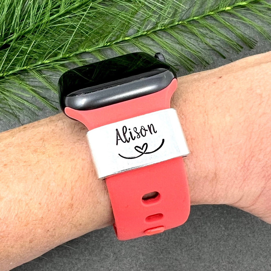 Personalized Name Watch Band Charm: Hand Stamped Aluminum Smartwatch ...