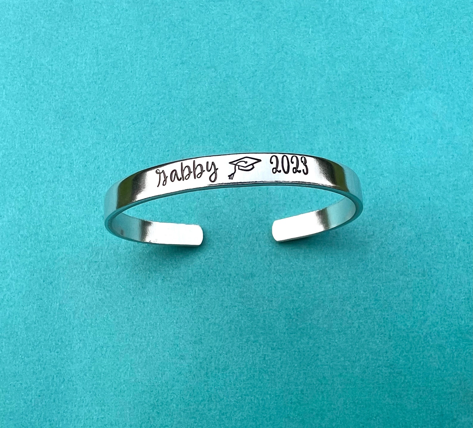 Class of 2023 Custom Hand Stamped Bracelet, Graduation Gift for Her ...