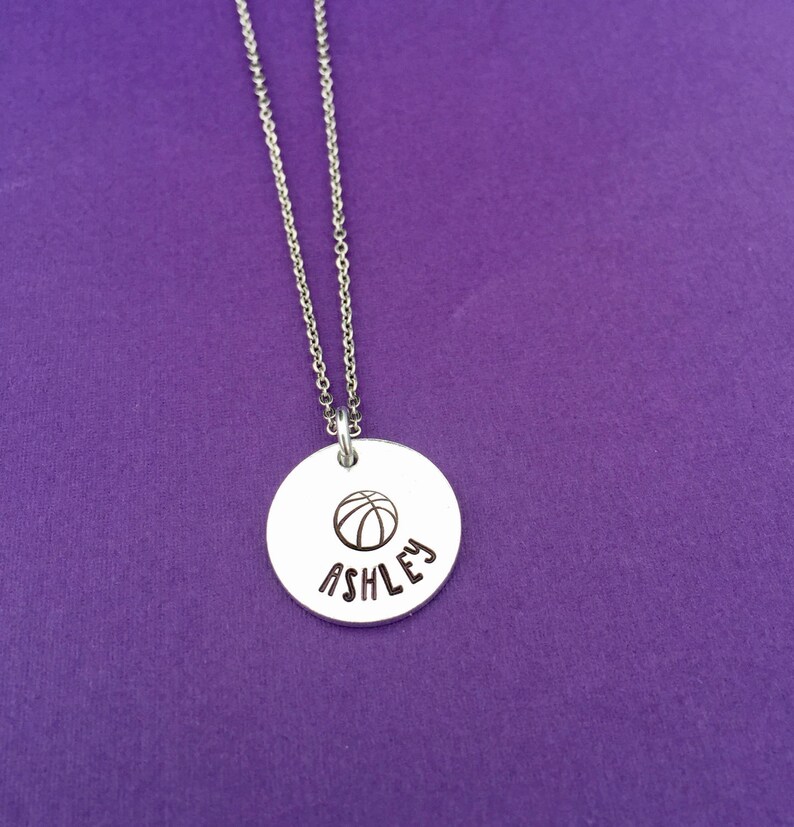 Personalized Basketball Necklace Hand Stamped Jewelry | Etsy