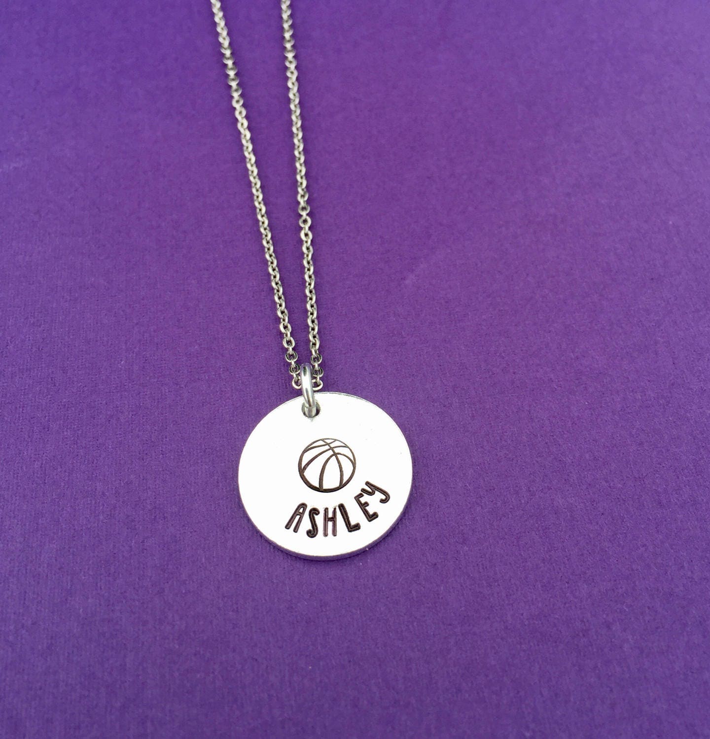 Personalized Basketball Necklace Hand Stamped Jewelry | Etsy