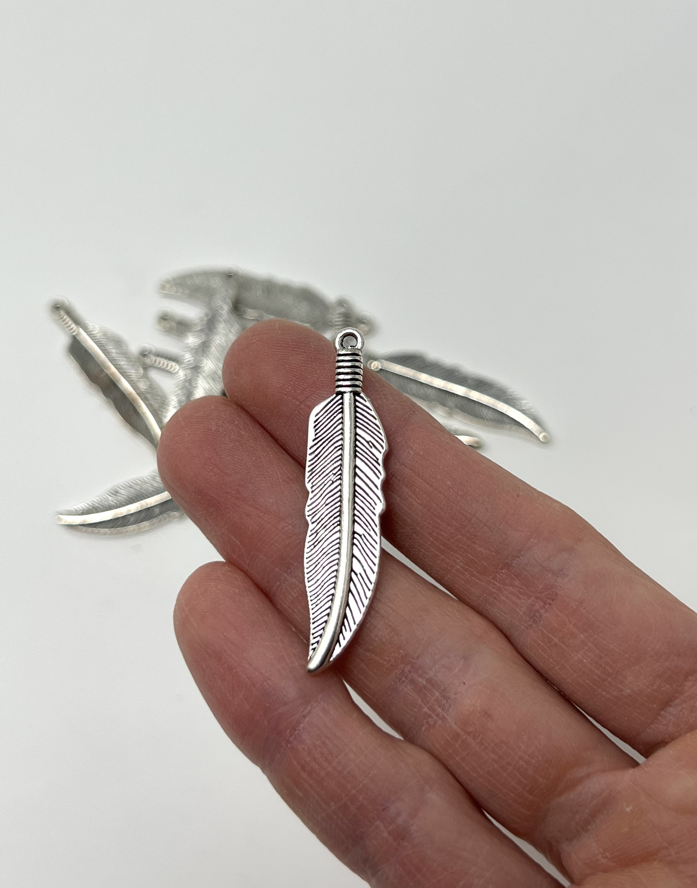 10 Pack Feather Charm for Jewelry Making Feather Pendant - Etsy