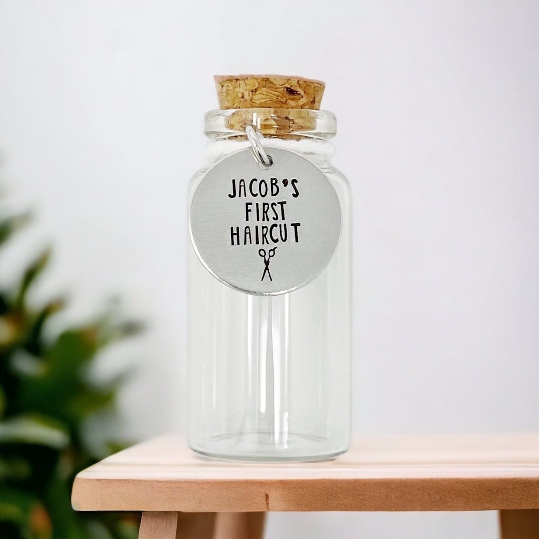 First Haircut Keepsake Personalized Jar, Glass With Cork for First Lock ...